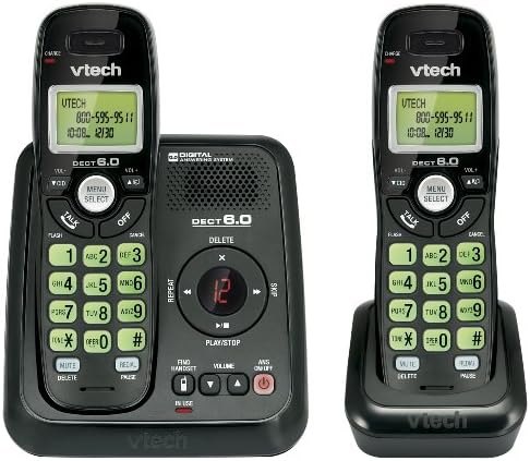 Vtech Dect 6.0 2-Handset Cordless Phone System with Digital Answering ...