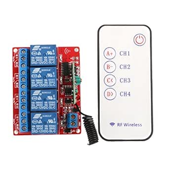 WowObjects® Imported 12V Four Channel 4CH RFRemote Controll Switch ...