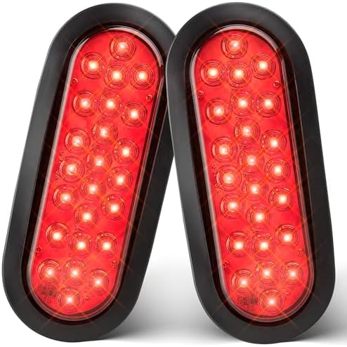 Oyviny 6 Inch Oval Red LED Trailer Tail Lights 2PCS, Super Bright ...