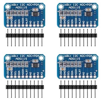 4pcs ADS1115 16 Bit 4 Channel I2C IIC, MELIFE Analog-to-Digital ADC PGA ...
