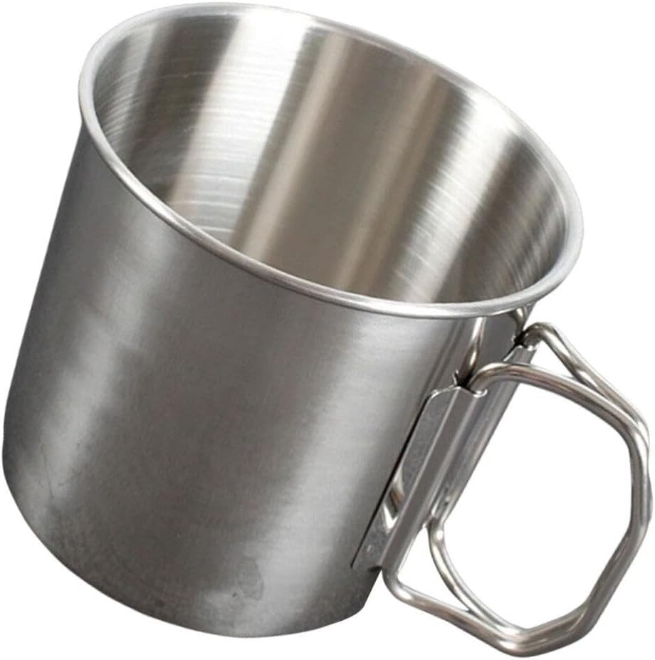 Amazon.com: DOITOOL Metal Cup Camping Mug, Camping Cup with Foldable ...