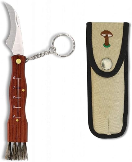 Messer zum Pilze sammeln, Pilzmesser mit Messertasche braun mit weicher ...