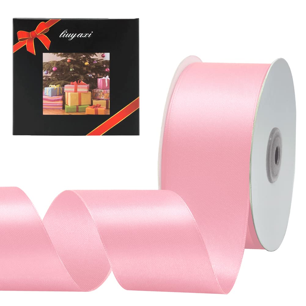 Amazon.com: Solid Color Double Faced Pink Satin Ribbon 2" X 50 Yards ...
