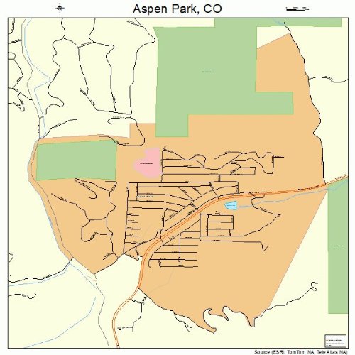 Amazon.com: Large Street & Road Map of Aspen Park, Colorado CO ...