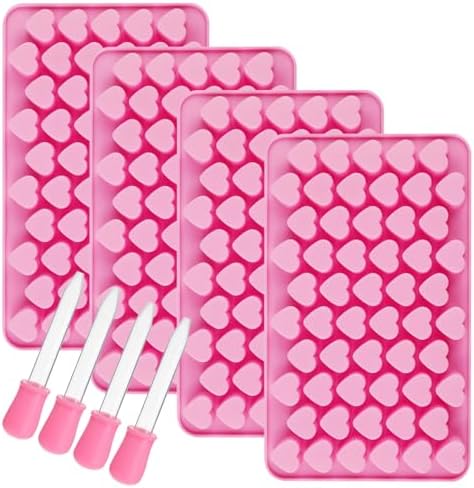 MIPIACE 4 Pcs Gummy Bear Mould Silicone Gummy Candy Mold with 2 ...