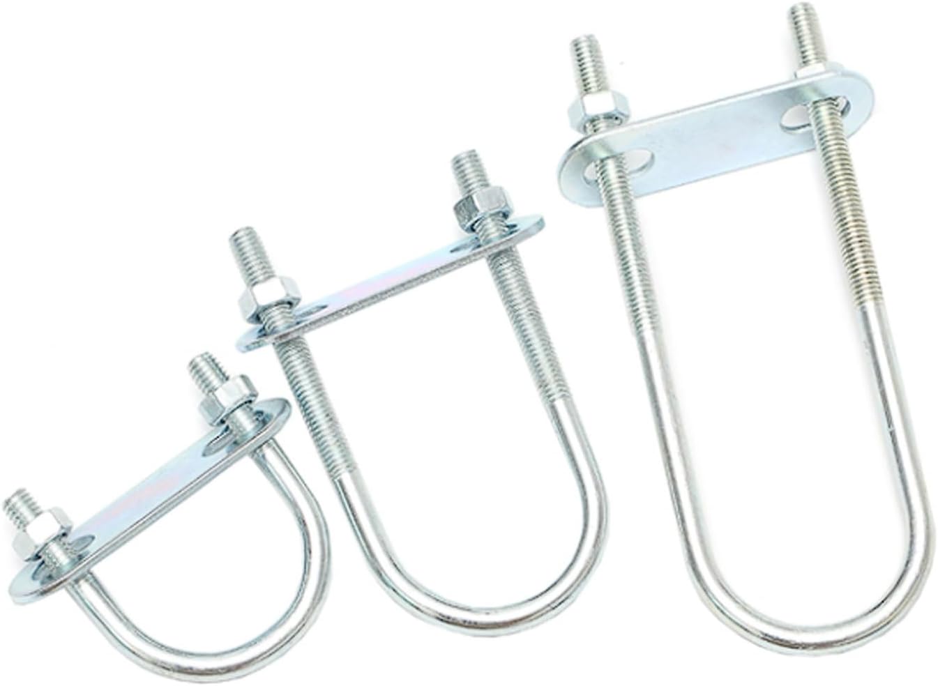 5-PCS Galvanized U-Bolt Clamp Set, M6 Stainless Steel Pipe Clamps with ...