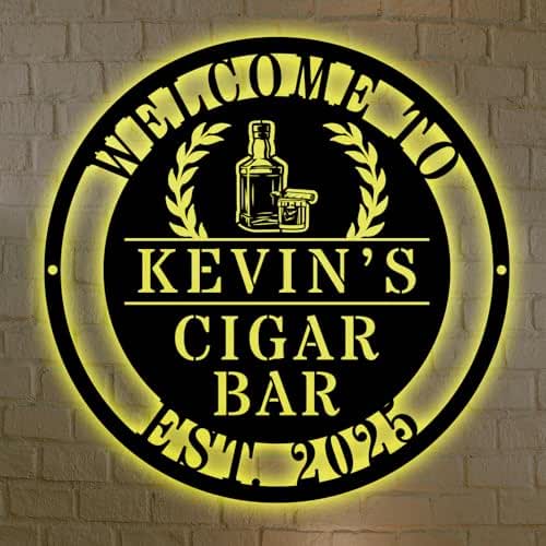 Amazon.com: Custom Neon Cigar Bar Sign with LED Lights, Personalized ...