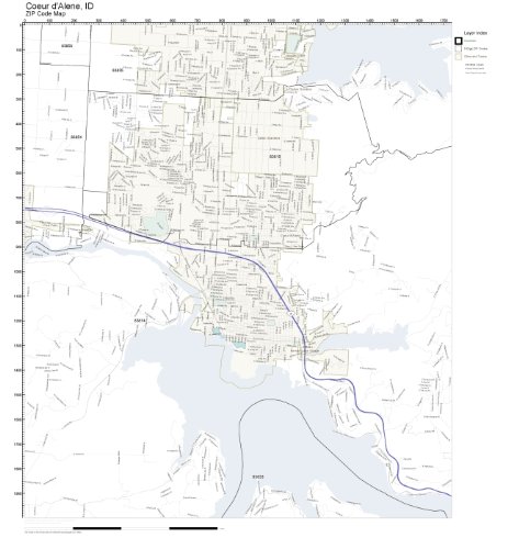 ZIP Code Wall Map of Coeur d'Alene, ID ZIP Code Map Laminated: Amazon ...