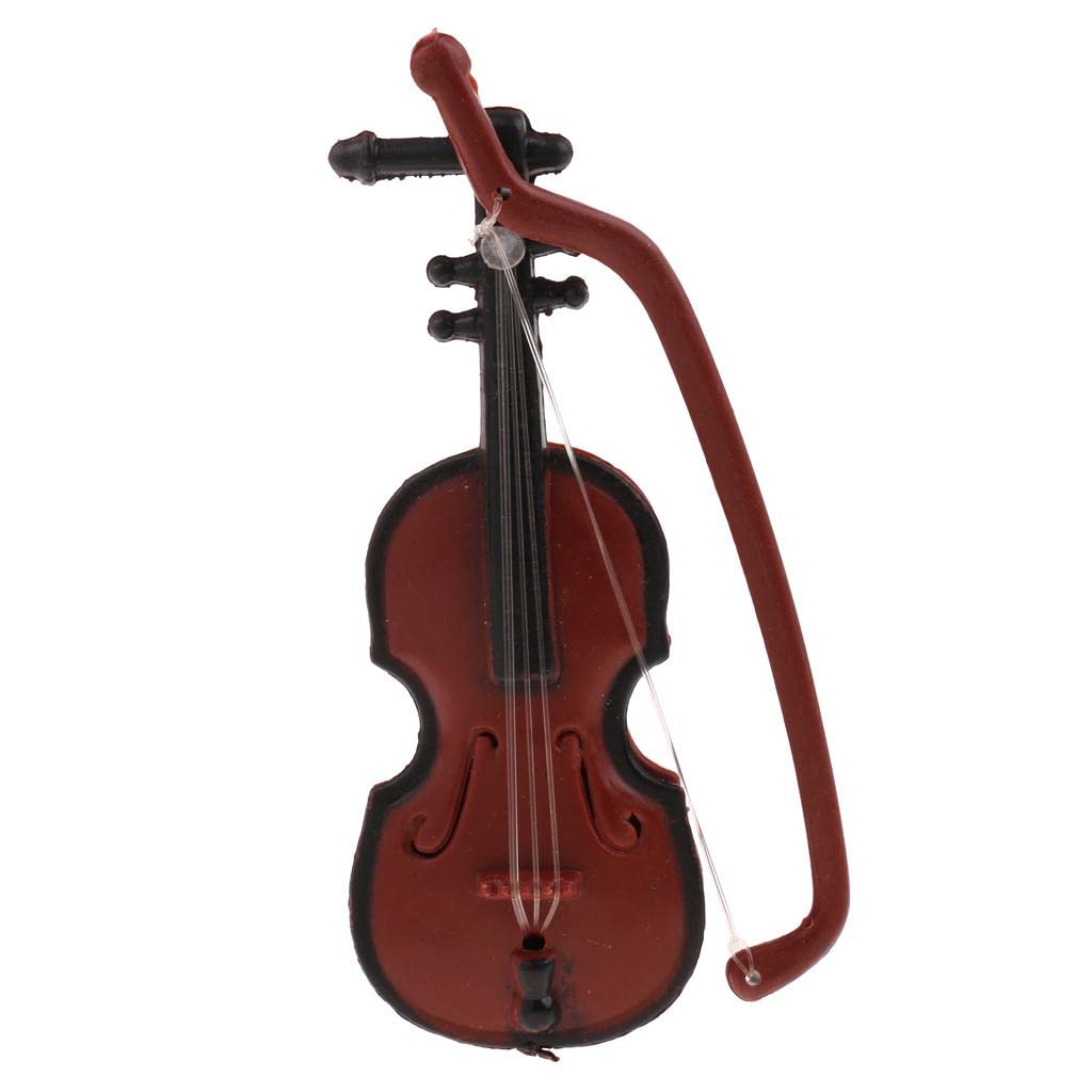 MYADDICTION 1/12 Dollhouse Miniature Musical Instrument Plastic Violin ...