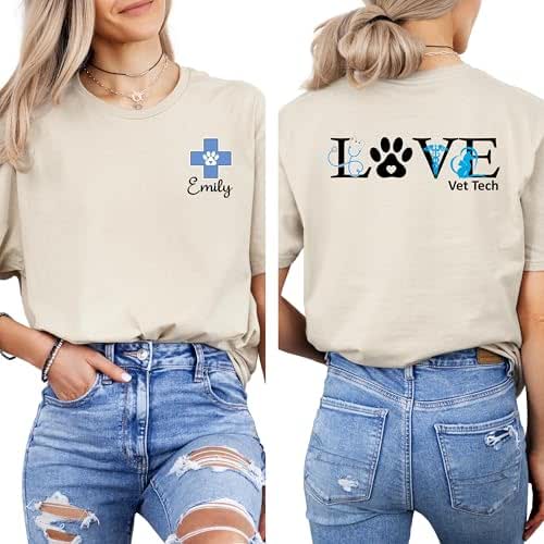 Amazon.com: Personalized Vet Tech Shirt, Personalized Veterinary Gift ...