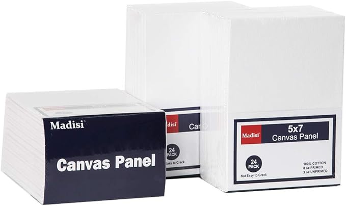 Amazon.com: Madisi Painting Canvas Panels 72 Pack, 5X7, Classroom Value ...