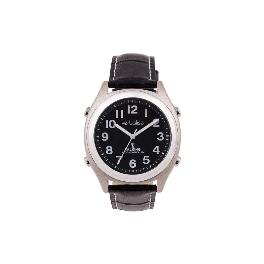 Verbalise Mens Talking Medication Reminder Watch with Black Leather ...