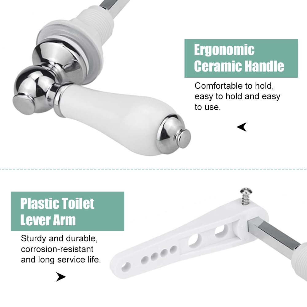 XAVSWRDE Ceramic Toilet Flush Handle Replacement Ceramic Handle Cistern ...