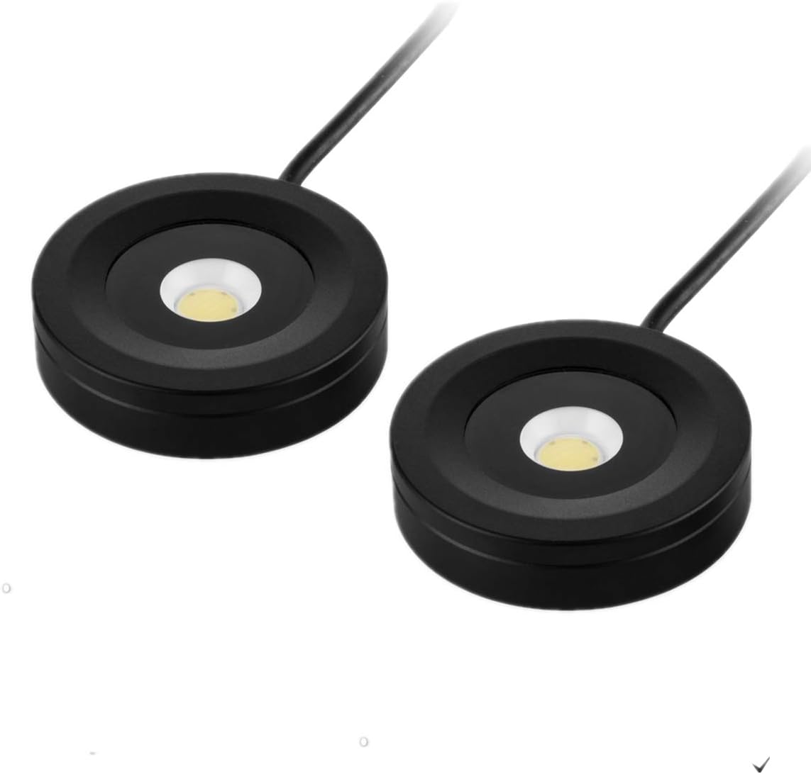 ULIKELED Pack 2 3W AC120V LED Puck Lights Dimmable Mini Spotlights for ...