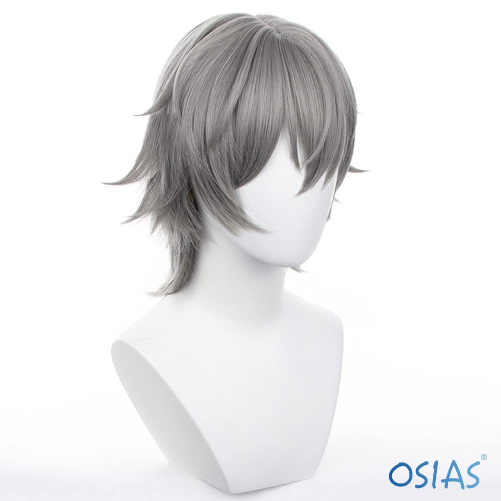 Snapklik.com : Grey Straight Short Wig For Caelus Cosplay From Honkai ...