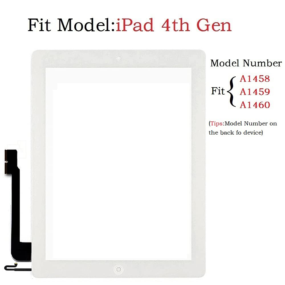 Snapklik.com : Zentop Touch Screen Digitizer Replacement For White iPad 4 4th Generation A1458 ...