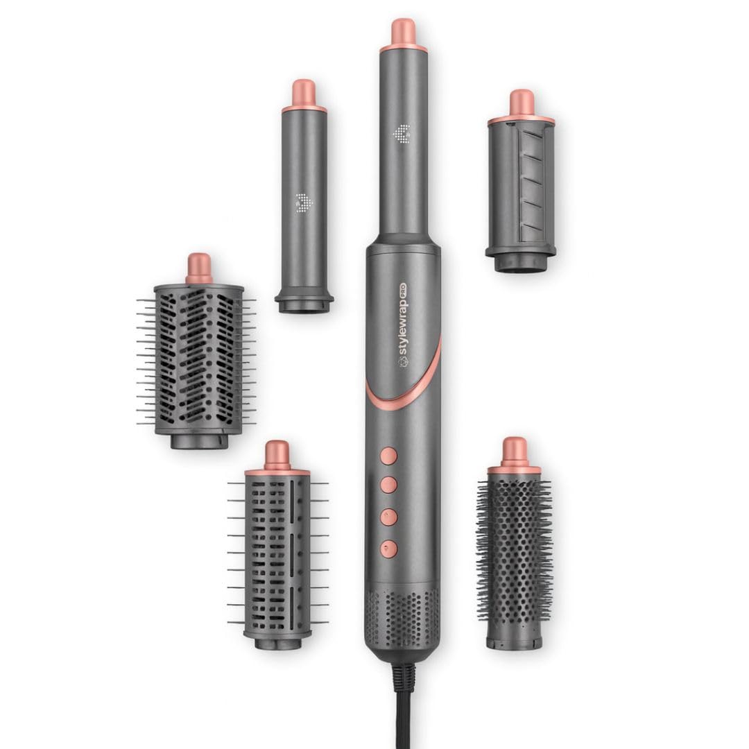 Snapklik.com : SRILabs StyleWrap Pro 7-in-1 Coanda Air Hair Multi Styler Dryer Brush In Gray