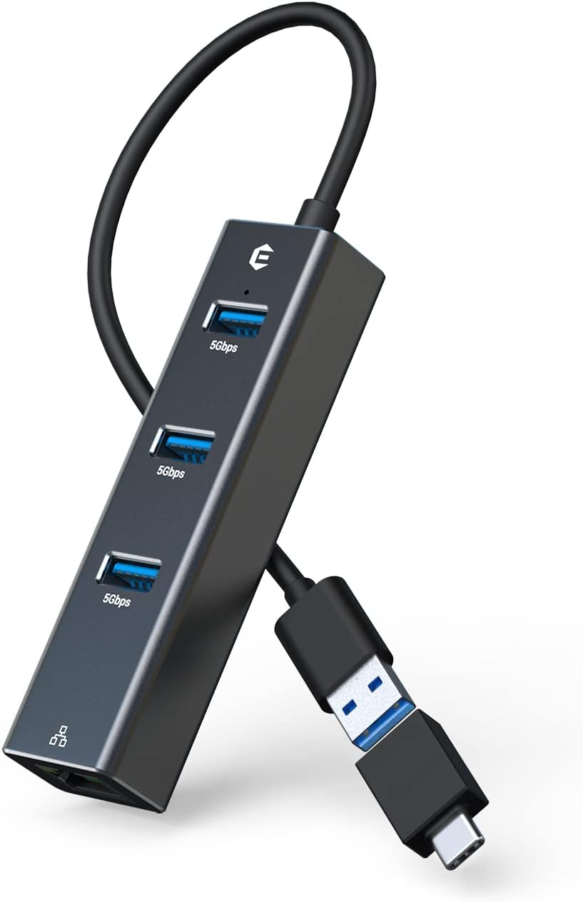 AYCLIF Adaptateur USB vers Ethernet,4 Ports USB C vers Ethernet ...