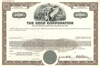 Amazon.com: Ceco Corporation - $1,000 - Bond : Collectibles & Fine Art