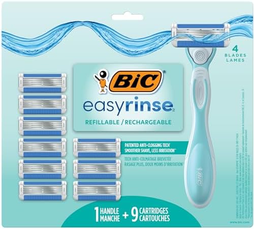 Amazon.com: BIC EasyRinse Anti-Clogging, Refillable Women's Razors With ...