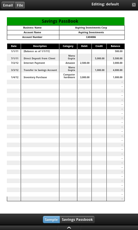 Savings Passbook - App on Amazon Appstore