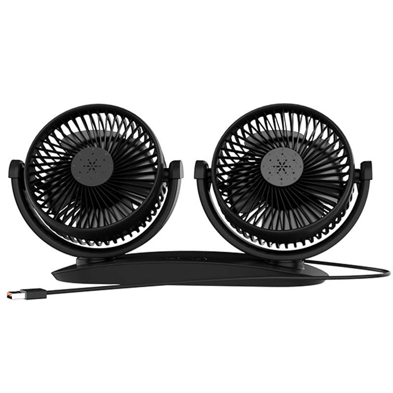 12V/24V Car Fan Auto Car USB Double Head Fans Vehicle Cooling Fan Car ...