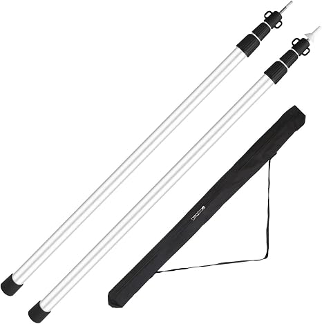 Amazon.com: Telescoping Tarp Poles, KOCASO Aluminum Tent Poles Heavy ...