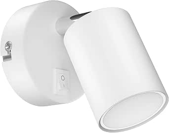 ledscom.de Wall spot WAIKA with Switch White matt + GU10 LED lamp 3 ...