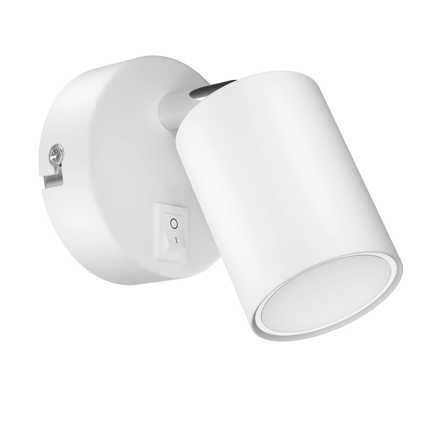 ledscom.de Wall spot WAIKA with Switch White matt + GU10 LED lamp 3 ...
