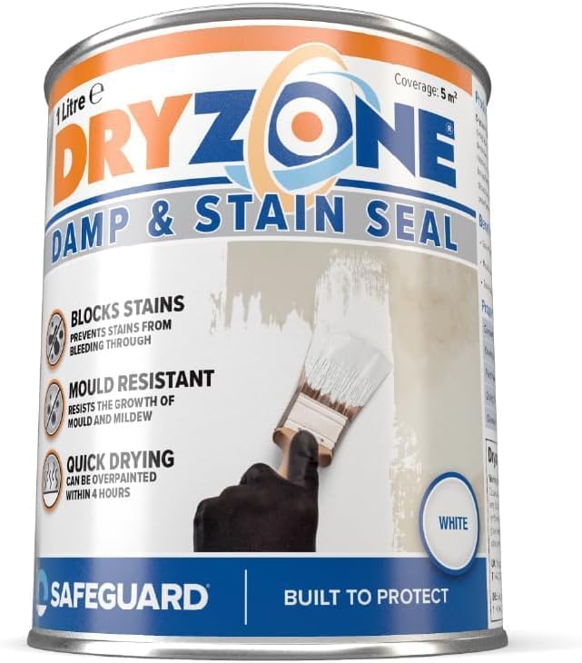 Dryzone Damp Proof & Damp Seal Paint White (1L) for Walls, Bathrooms ...