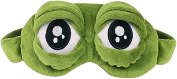 Frog Plush Kids Eye Masks - Cartoon Fluff Blindfold for Sleeping ...