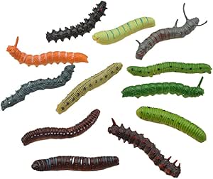 jojofuny 24pcs Artificial Caterpillar Toy: Simulation Lifelike ...