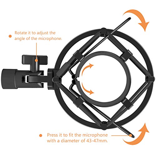 Snapklik.com : Microphone Shock Mount Mic Holder, Anti-Vibration ...