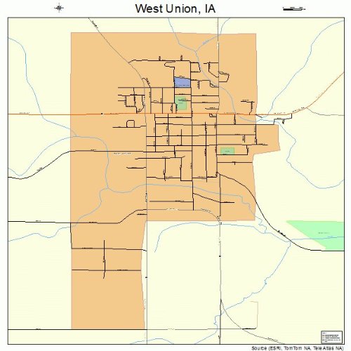 Amazon.com: Large Street & Road Map of West Union, Iowa IA - Printed ...
