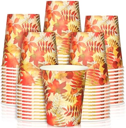 Amazon.com: Fall Leaf Beverage Cups 9oz : Home & Kitchen