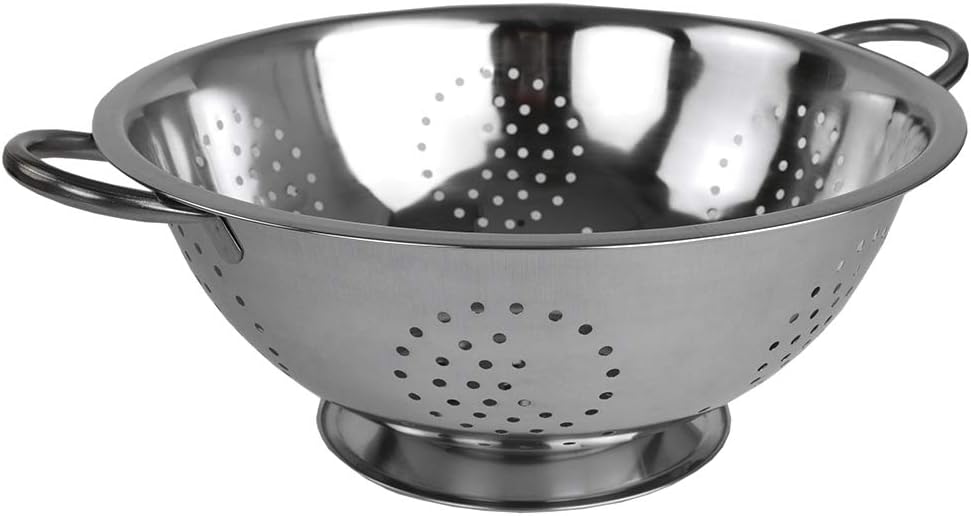 Amazon.com: Metal Colander With Stainless Steel Finish By Home Basics ...