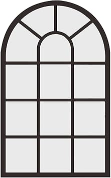 LOVIVER Arched Window Wall Mirror Wall Art Simple Windowpane Arch ...