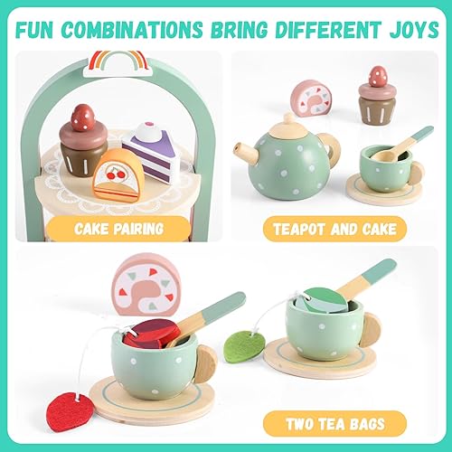 Snapklik.com : Wooden Tea Set For Little Girls Tea Set For Toddler Food ...