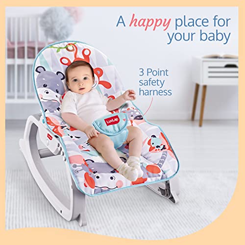 LuvLap Animal Kingdom 3-in-1 Baby Rocker Rocker with Soothing Music and ...