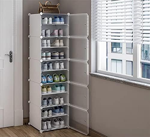 Zemic Plastic Portable Shoe Rack Organizer 30 Pair Tower Shelf Storage ...