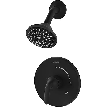 Symmons Elm Single Handle Wall Mount Shower Trim Kit in Matte Black ...