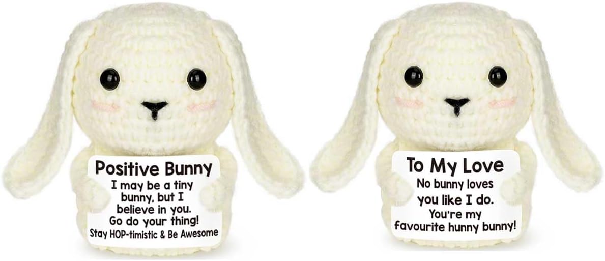 Amazon.com: Mini Inspirational Positive & Love Bunny Crochet Animals ...