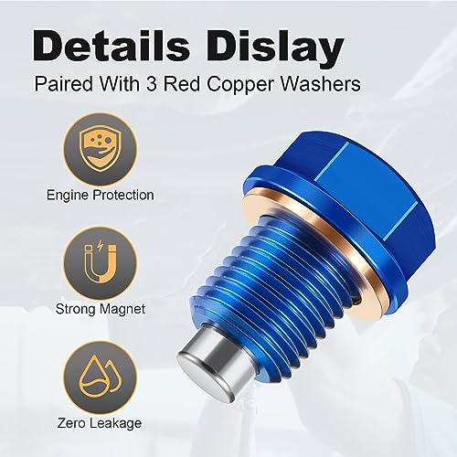 Snapklik.com : M14 X15 Magnetic Oil Drain Plug