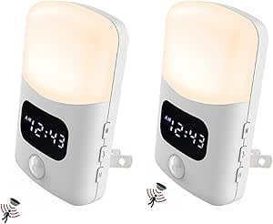 Amazon.com: LUXON Bathroom Clock with Motion Senson,Night Light Clock ...