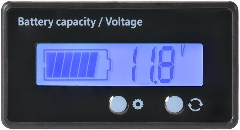 Amazon.com: LCD Battery Capacity Monitor Gauge Meter,Waterproof 12V/24V ...