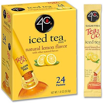 4C Totally Light Tea 2 Go Lemon Ice Tea Mix, Sugar Free, 20-Count Boxes ...