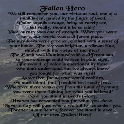 Amazon.com: Fallen Hero: Military Funeral Guest Book, 8.5x8.5 Memorial ...