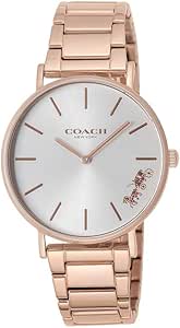 Amazon.co.jp: COACH コーチ Perry ペリー 時計 レディース クオーツ メタル ピンクゴールド シルバー ...