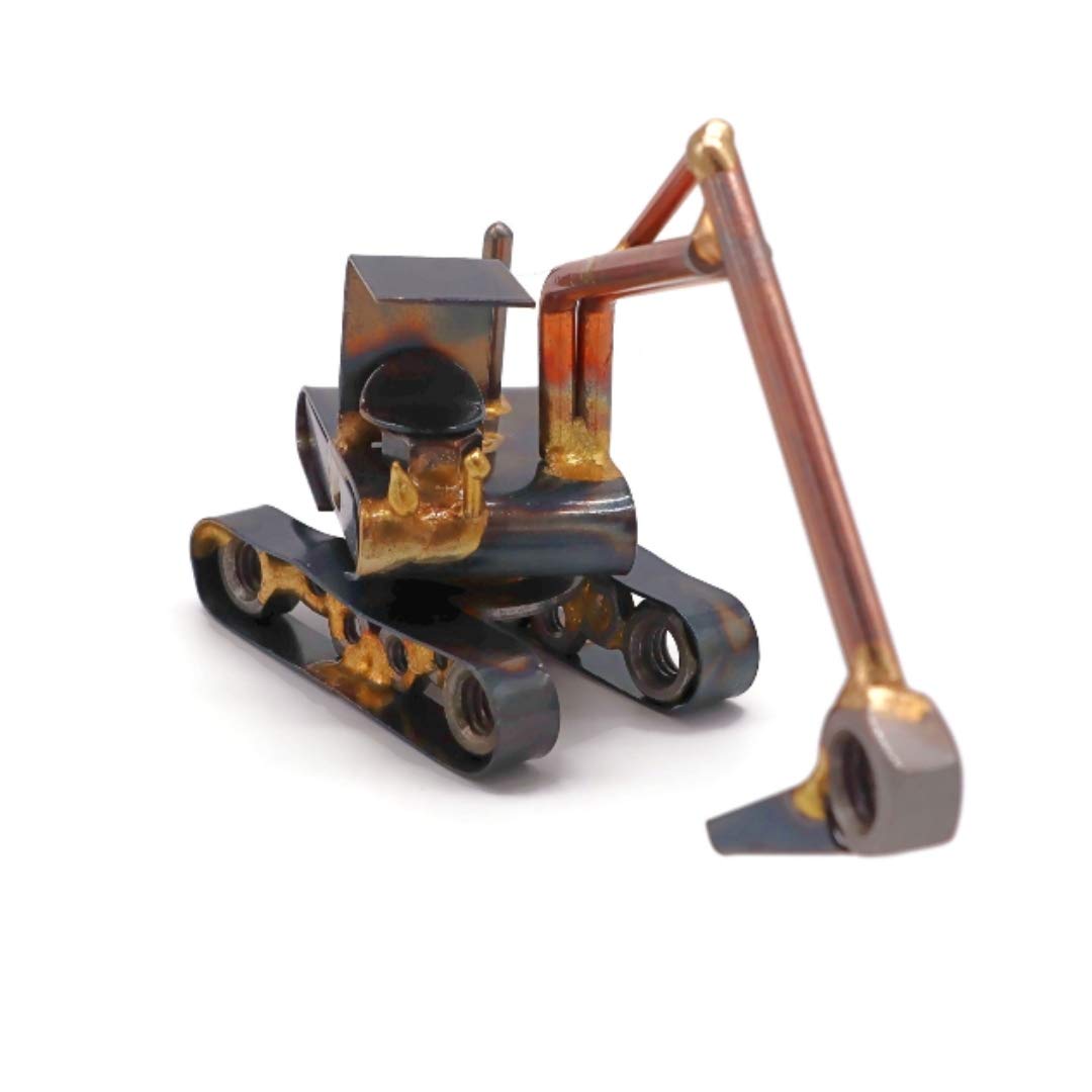 Amazon.com: Excavator Collectible Handmade Metal Art Figurine, Desk ...