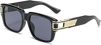 Amazon | [RUBA] レトロスクエアサングラスメンズメガレディースサングラスおしゃれメガネ自動車運転サングラスUV 400 ...